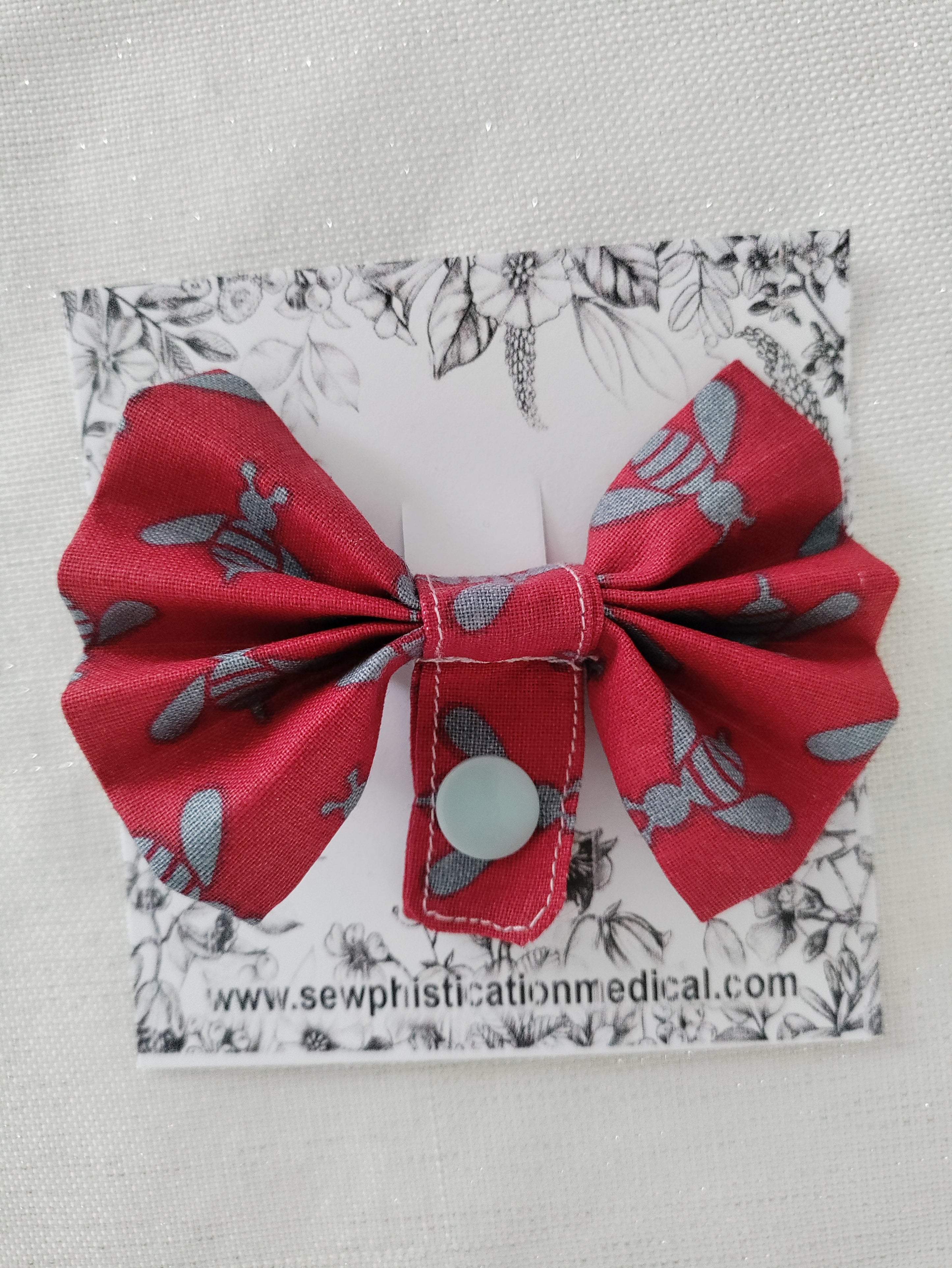 Red bee Tubie Bow, Feeding tube accessories – Sewphistication Medical
